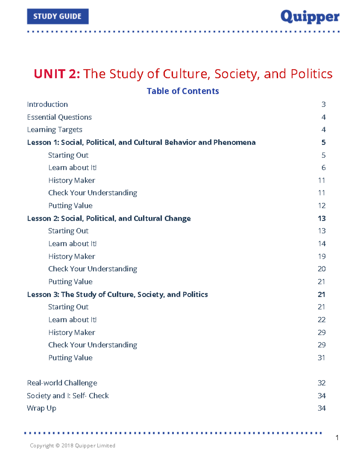 Social, Political, & Cultural Behavior and Change: Unit 2 Overview ...