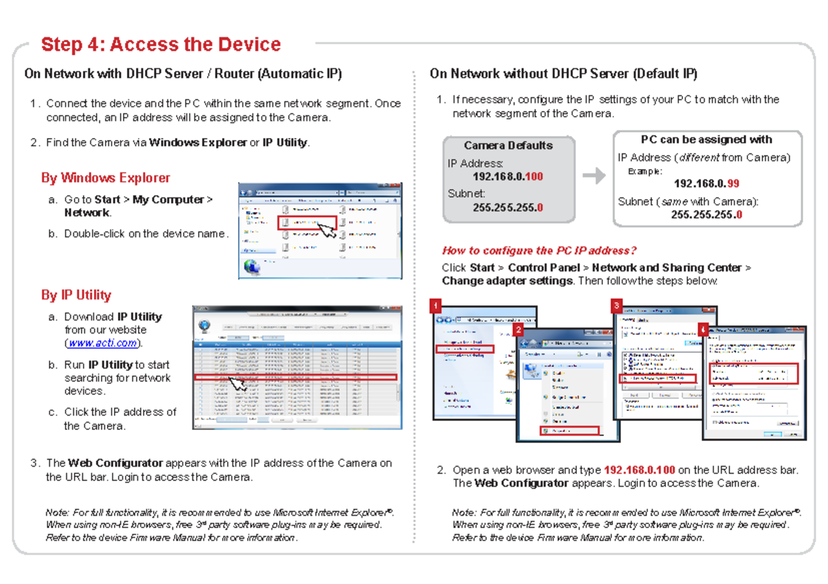 Camera Quick Installation Guide AC 20210610 - By IP Utility a. Download ...