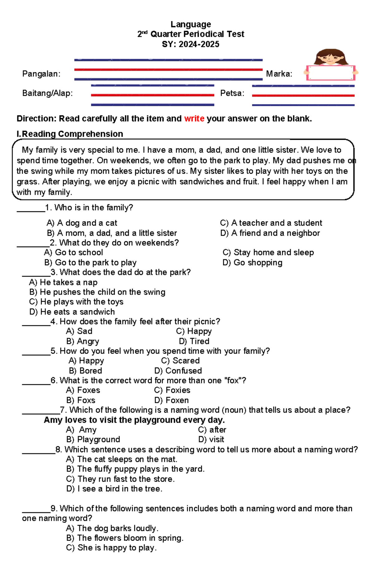 2nd Quarter Summative Test in Language 2 - Studocu
