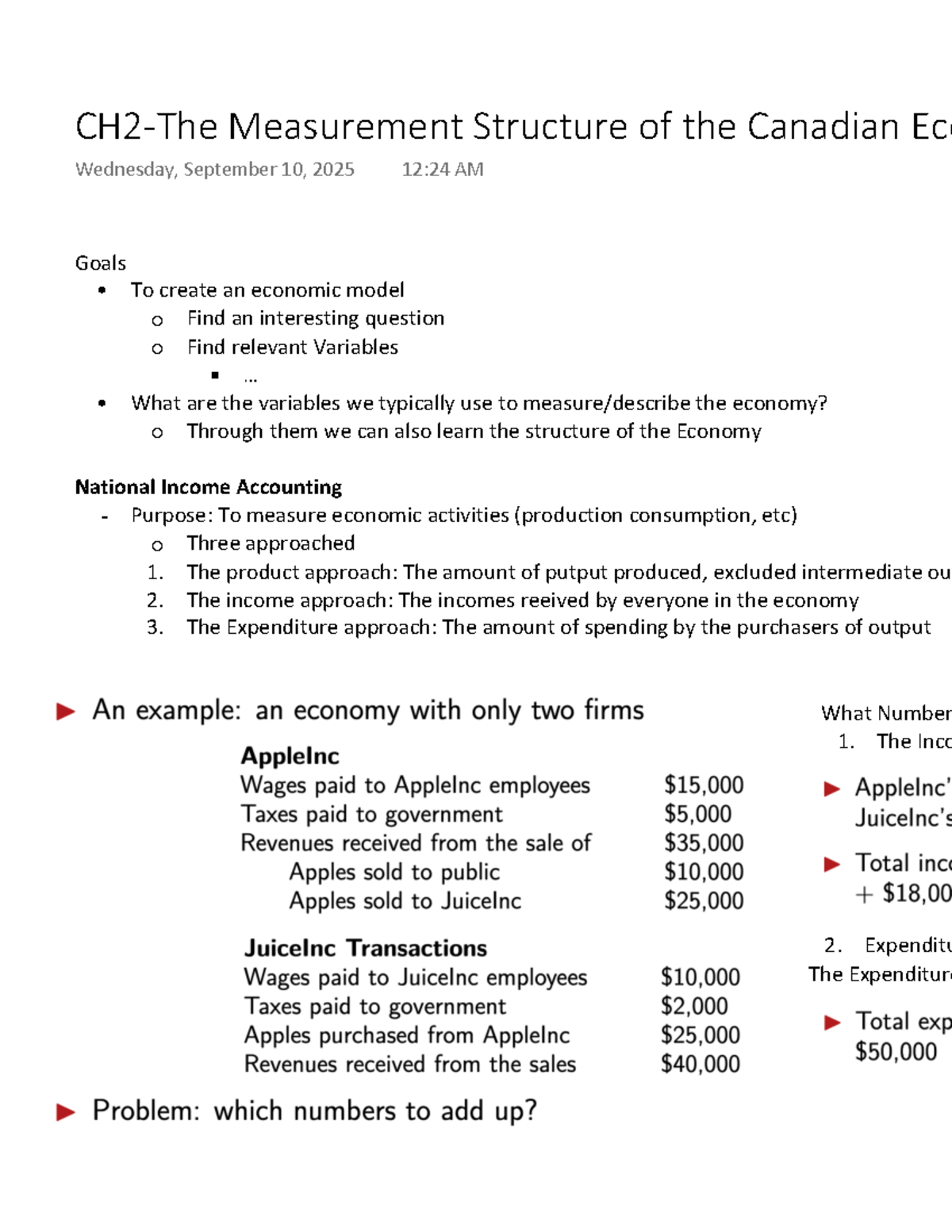 CH2: Measurement Structure of the Canadian Economy Overview - Studocu