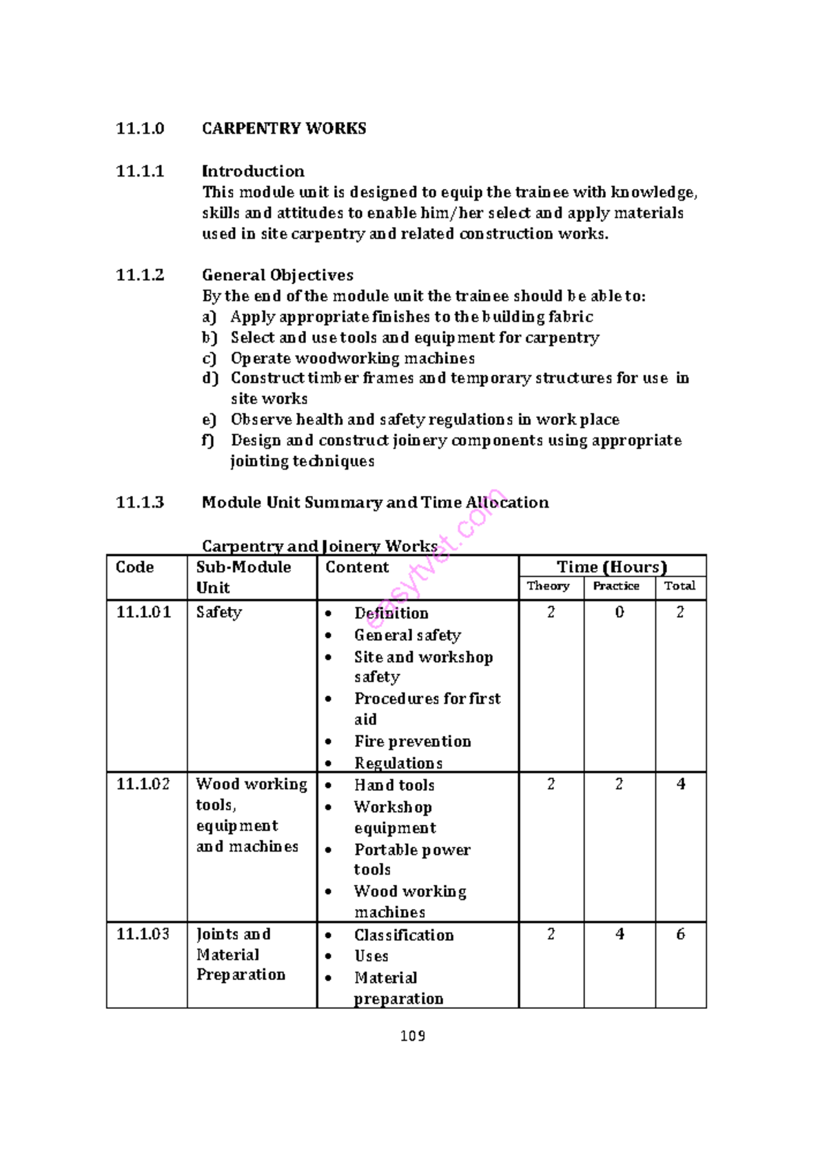 Carpentry Works: Comprehensive Lecture Notes (Course Code 11.1) - Studocu