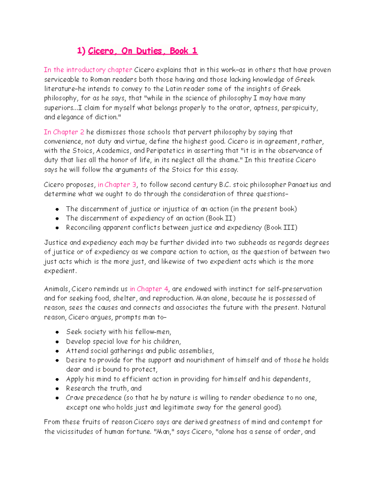 Cicero, On Duties (De Officiis), Book 1 Analysis and Insights - Studocu