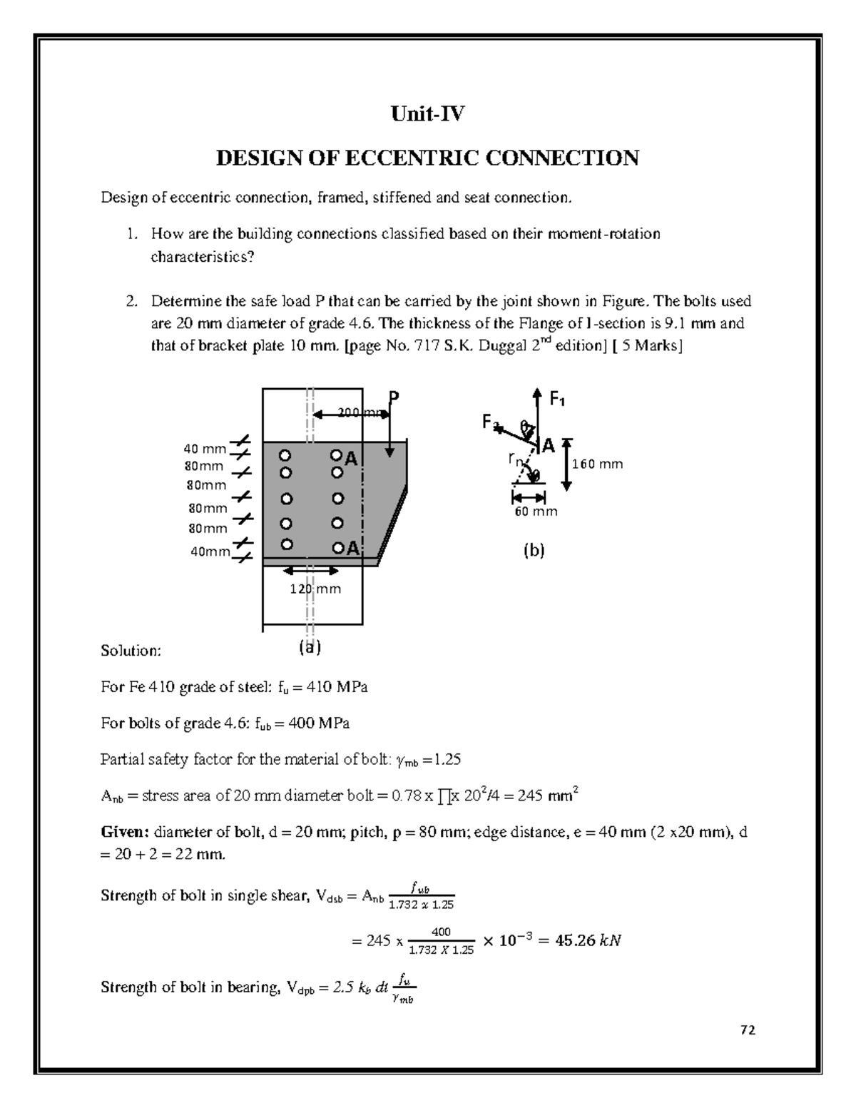 Design of Eccentric Connections with Brackets (CIV 302) - Studocu