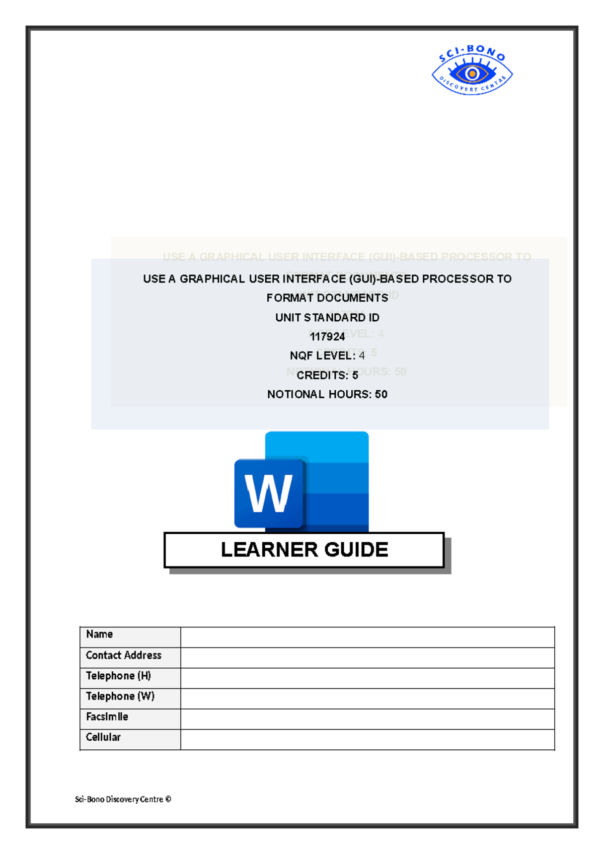 117924 Learner Guide: Preparing for the GUI Word Processing Exam - Studocu