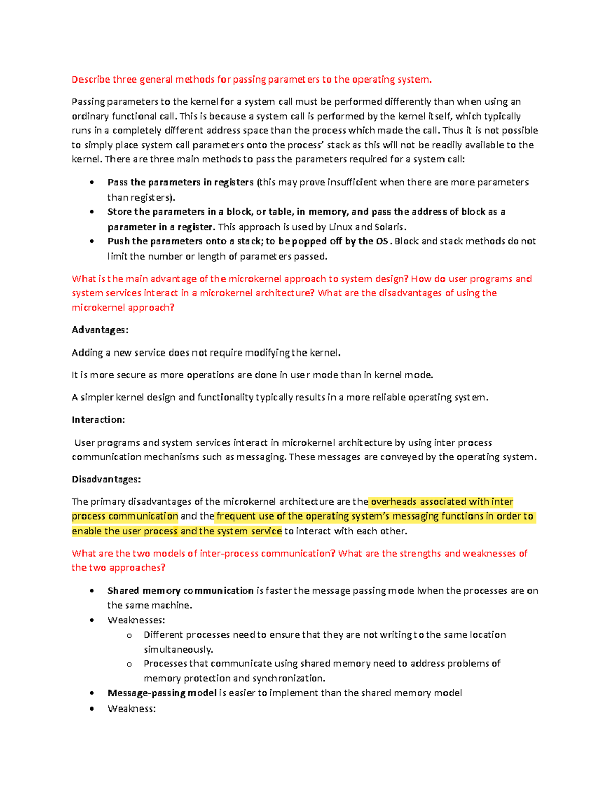 CS311 Week 3 Tutorial 2 Solution - Describe three general methods for ...