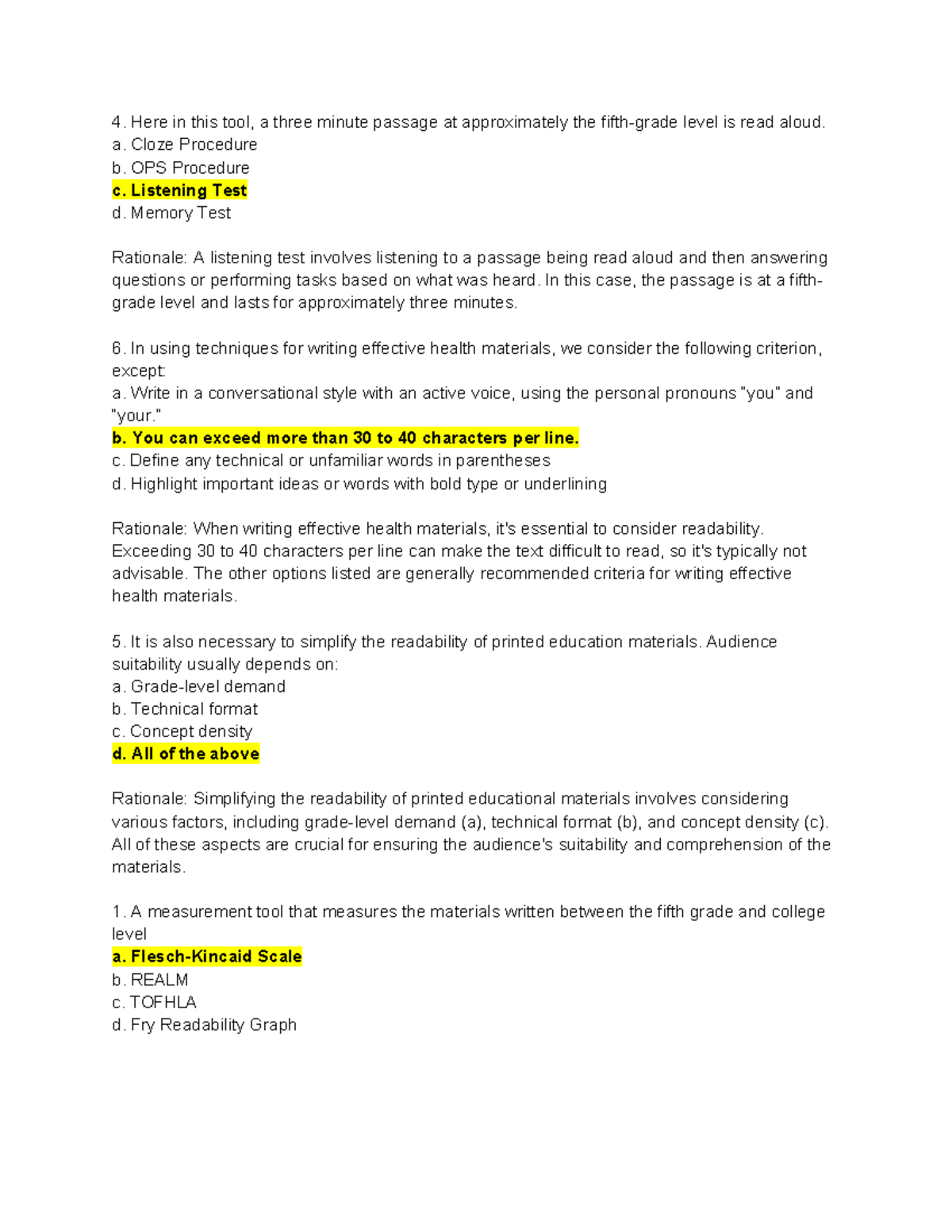 HEALTH EDUCATION Final Exam Review SAS#9-10 - Studocu