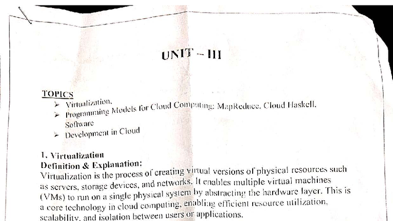 Unit 3 Cc Jntuh R22 Virtualization Cloud Programming Models Studocu