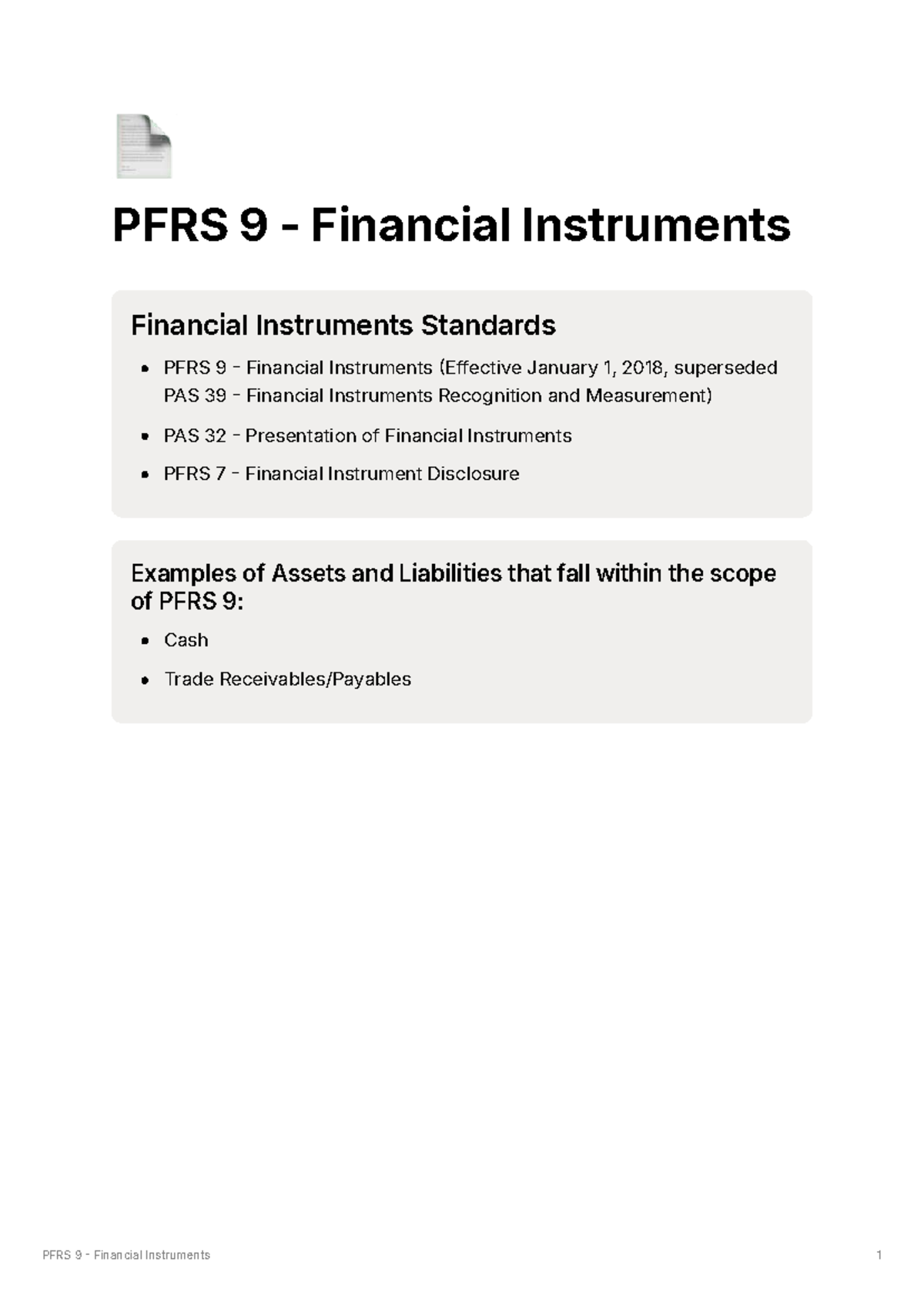 PFRS 9 - Comprehensive Overview of Financial Instruments Standards ...