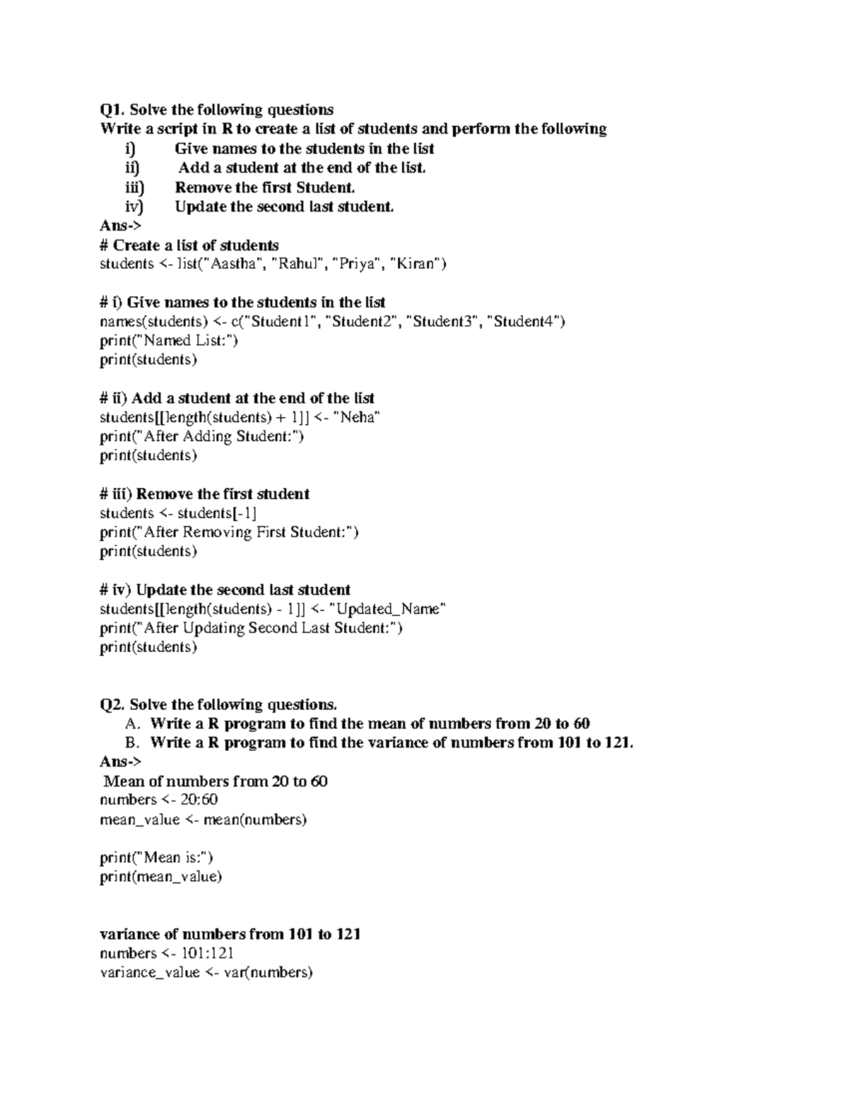 Data Science Program: R Programming Exercises and Solutions - Studocu