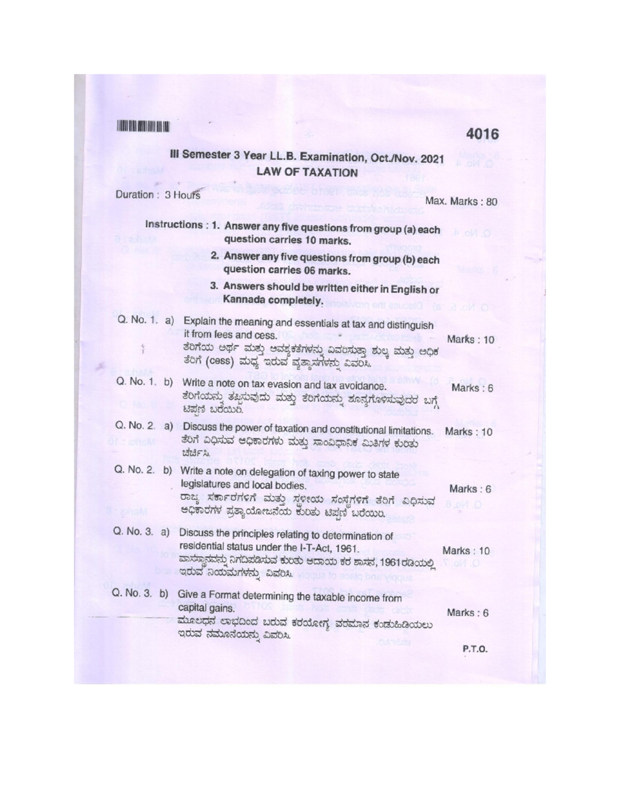 LAW OF TAXATION: Collection of Past Question Papers for Review - Studocu