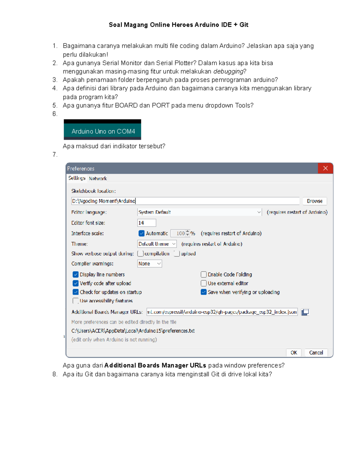 Soal Magang Arduino + Git - Soal Magang Online Heroes Arduino IDE + Git Bagaimana caranya ...