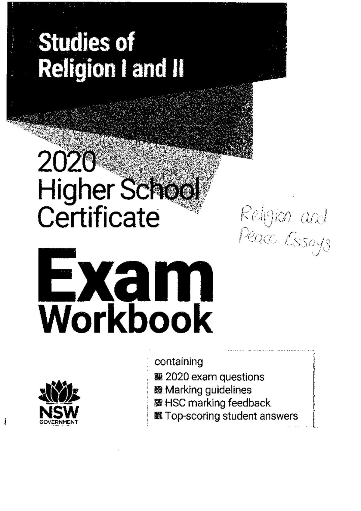 Studies of Religion I & II 2020 HSC Exam Workbook: Religion and Peace ...