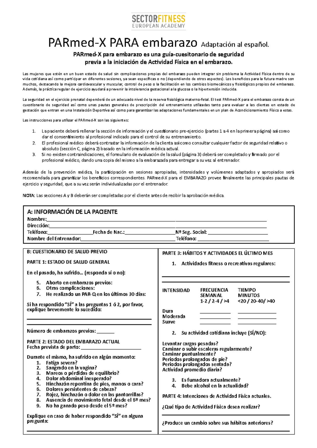 PARmed X-Español: Evaluación de Seguridad para Embarazadas - Studocu