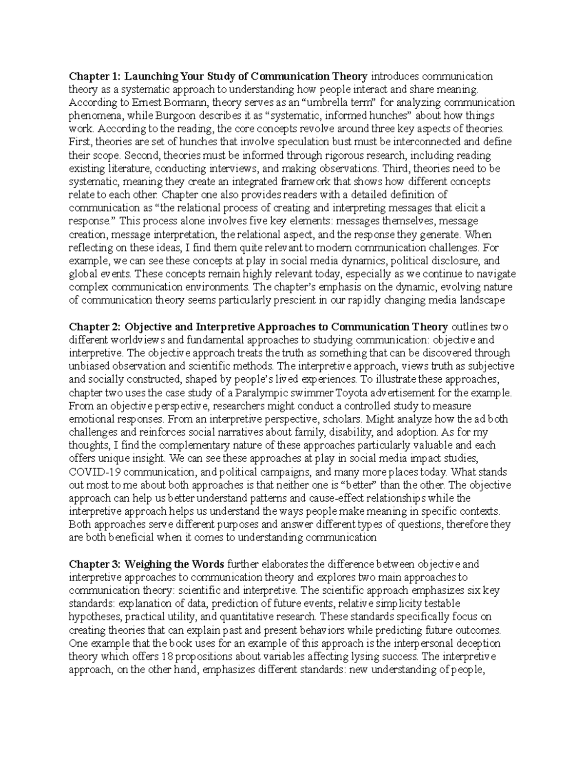 Reading Response 1 - Summary: Intro to ISE Communication Theory - Studocu