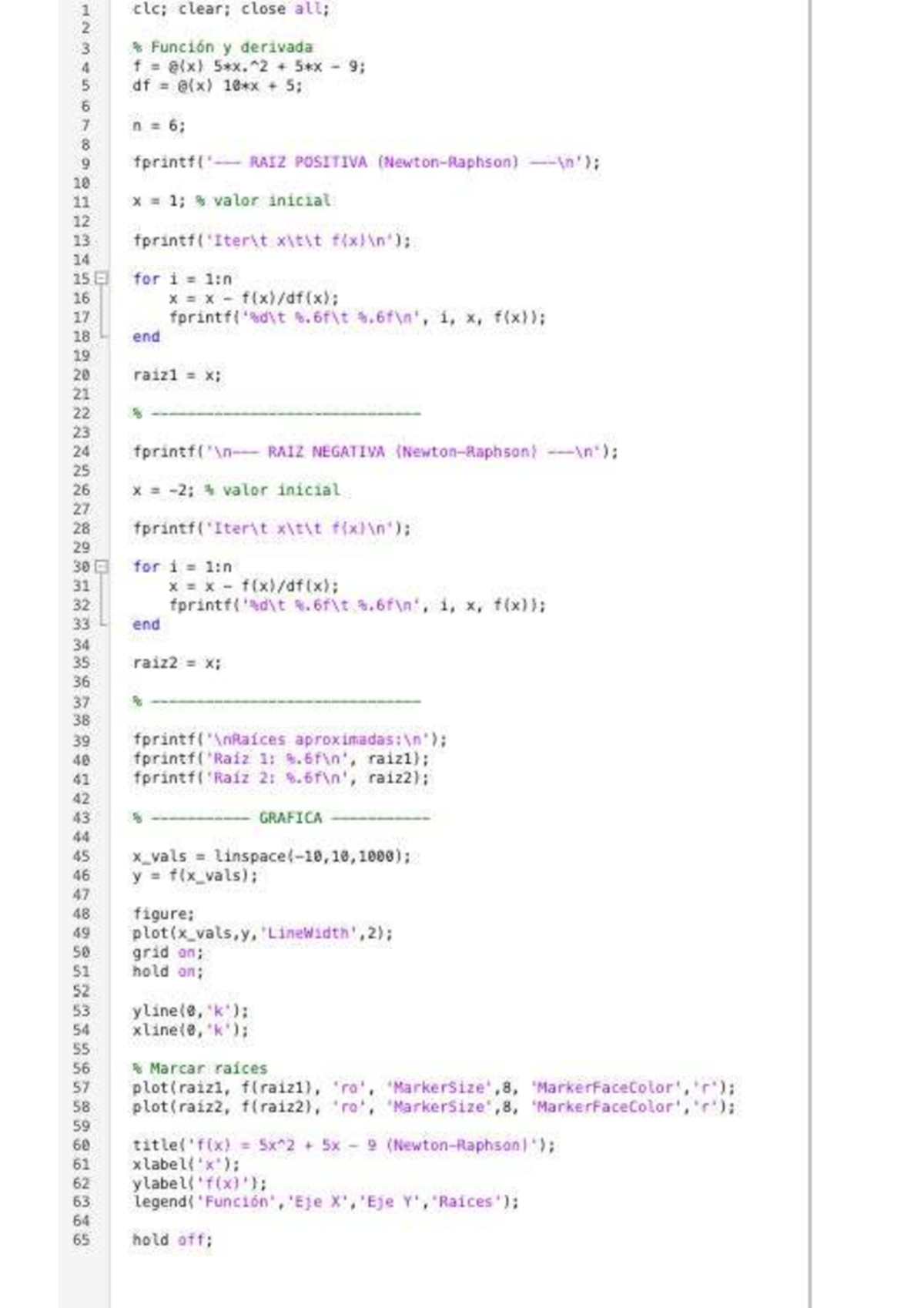 Método de Newton-Raphson: Raíces de Función y Gráfica (MAT101) - Studocu