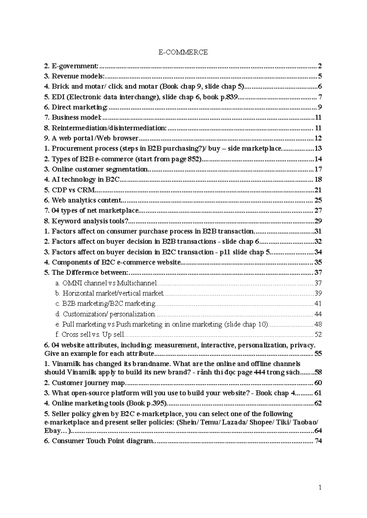 Ecommerce AEP Final Exam Study Guide and Key Topics Overview - Studocu
