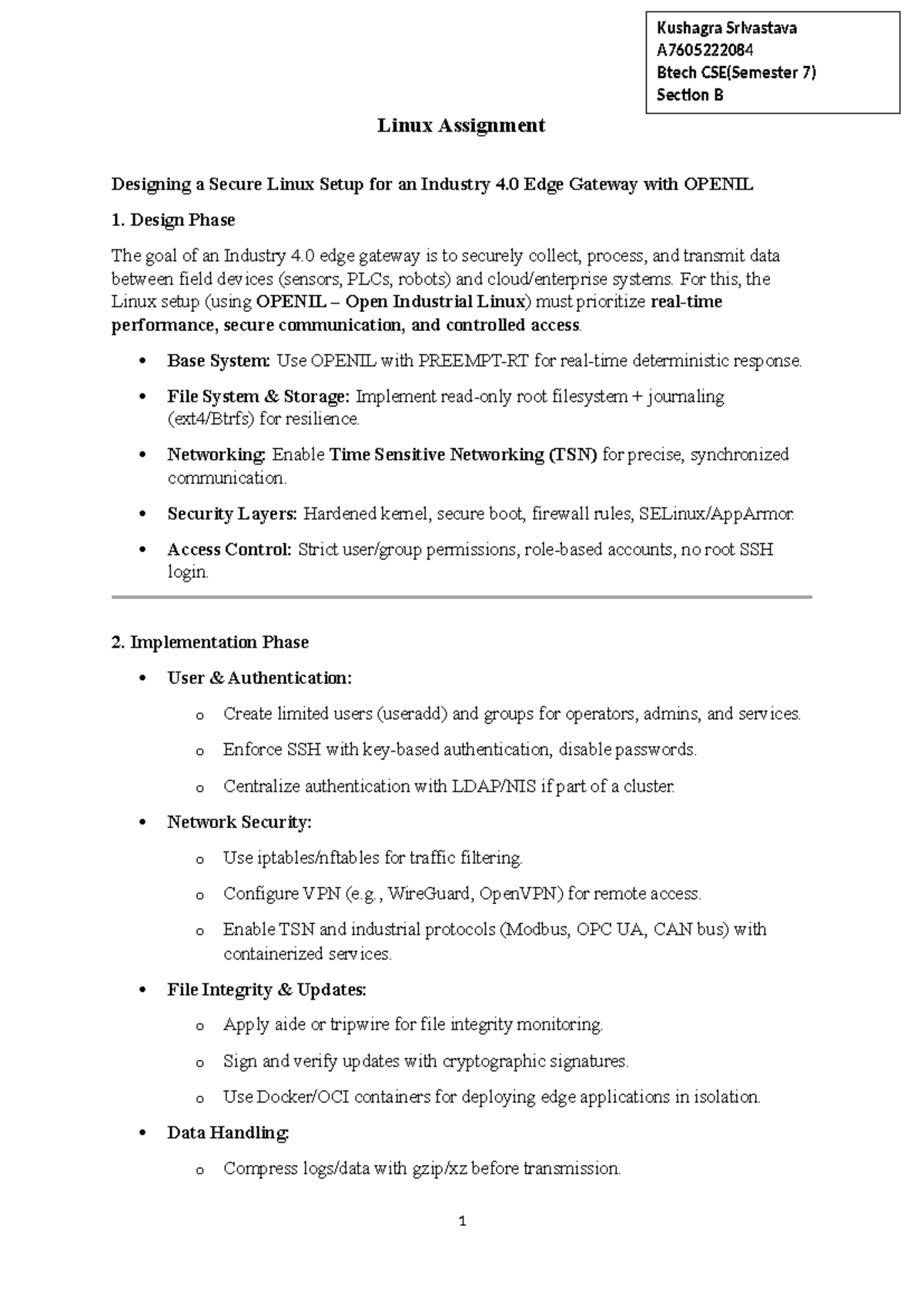 Linux Assignment 2 - Designing a Secure Linux Setup for Industry 4.0 ...