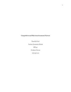 MT140 Unit 1 Studynotes, Chapter 3 - The Organizational Environment and ...