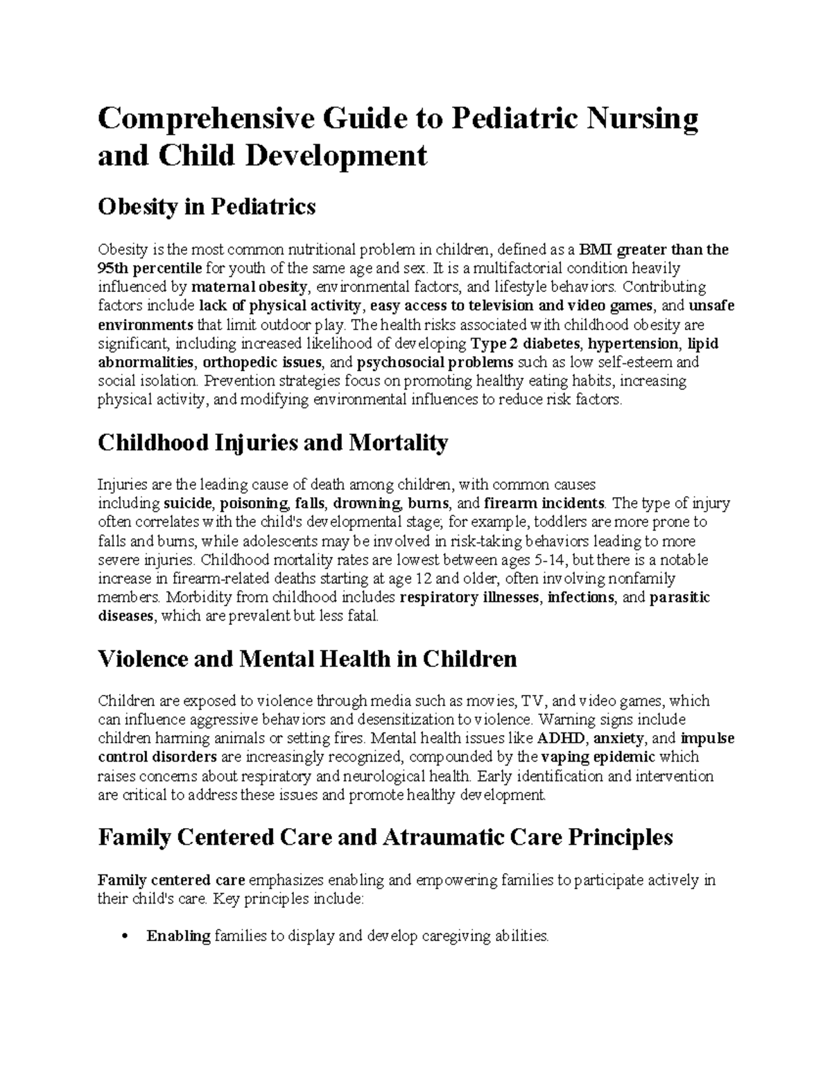 Pediatric Nursing & Child Development: A Comprehensive Guide - Studocu