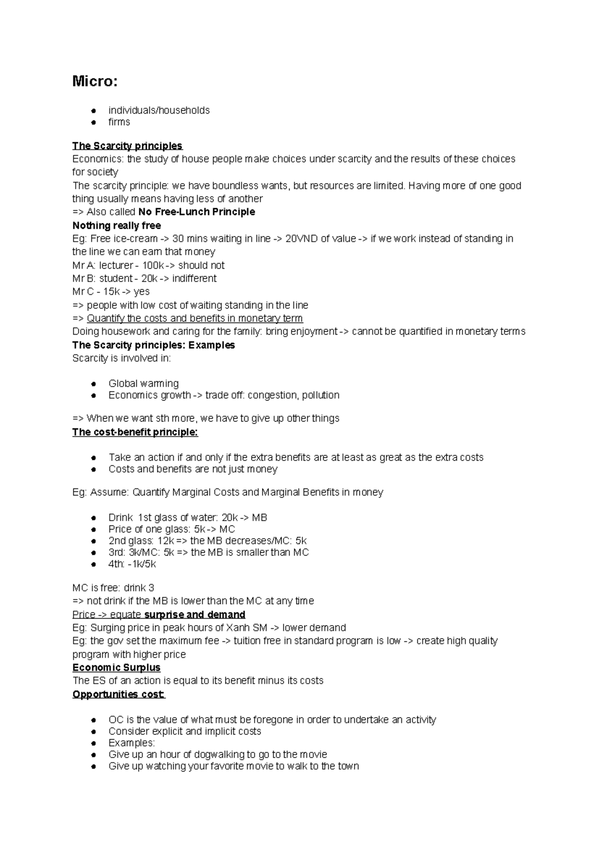 Micro: Economics of Scarcity Principles and Decision-Making - Studocu