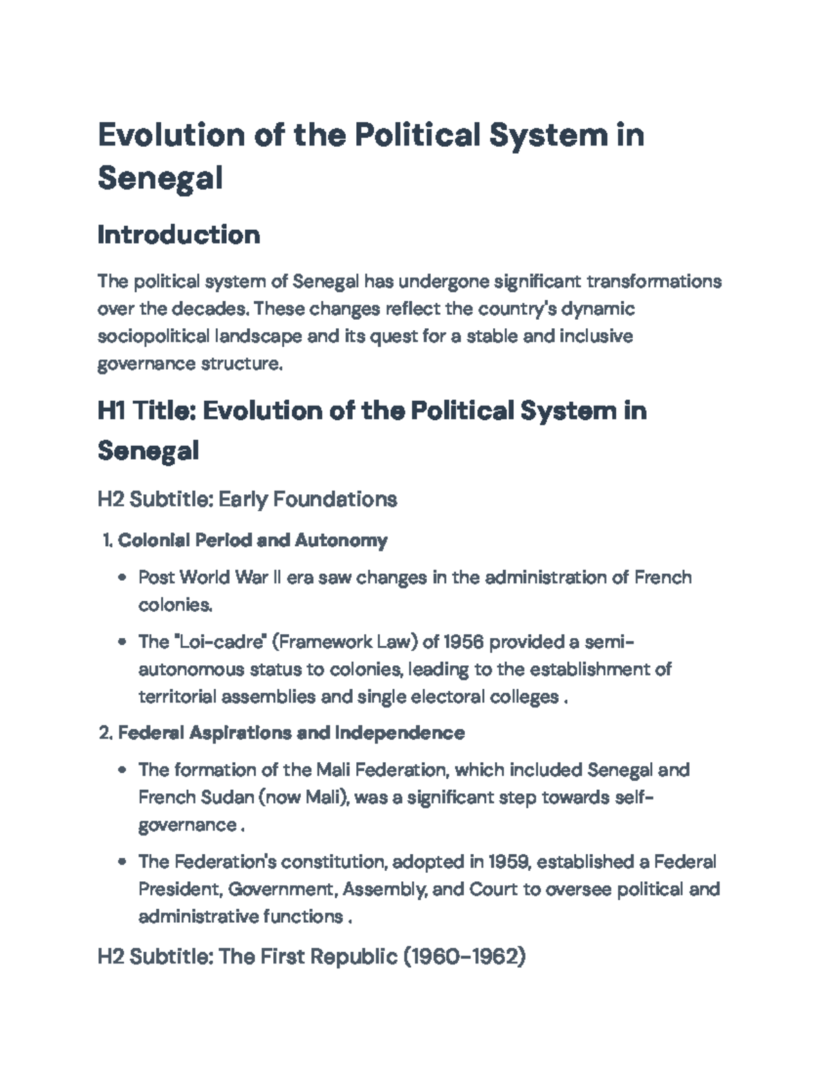 Evolution of the Political System in Senegal: Key Changes & Challenges ...