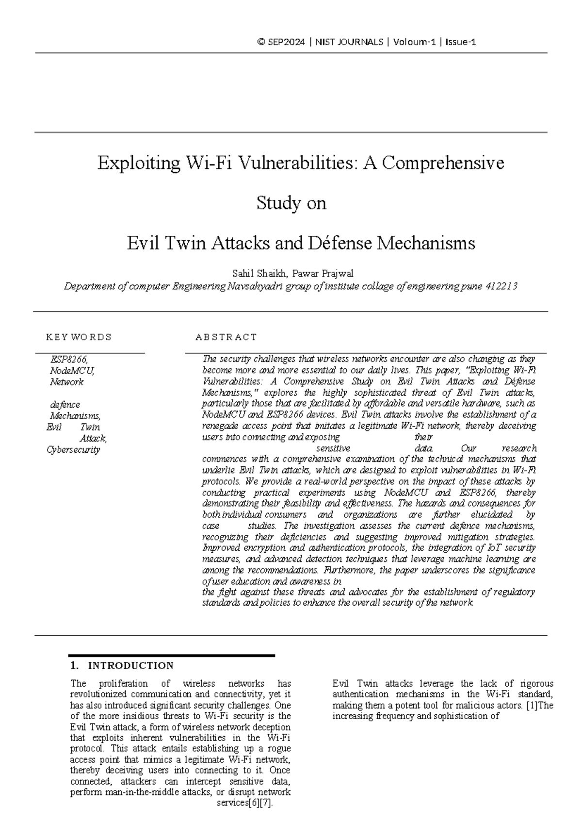 SEP2024 CE Final Exam: Comprehensive Study on Evil Twin Attacks - Studocu