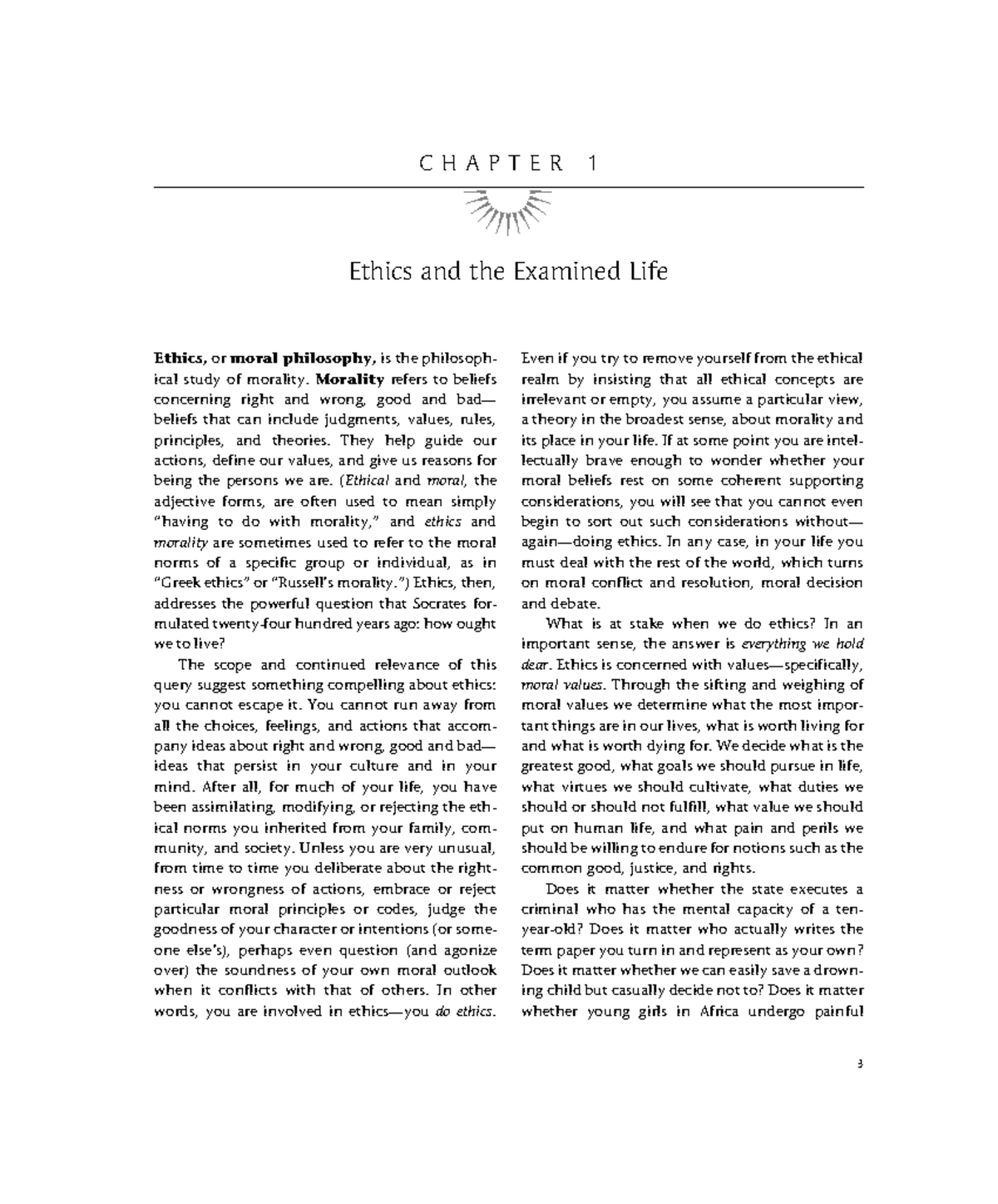 Week 1-2: Introduction to Ethics and the Examined Life - Studocu