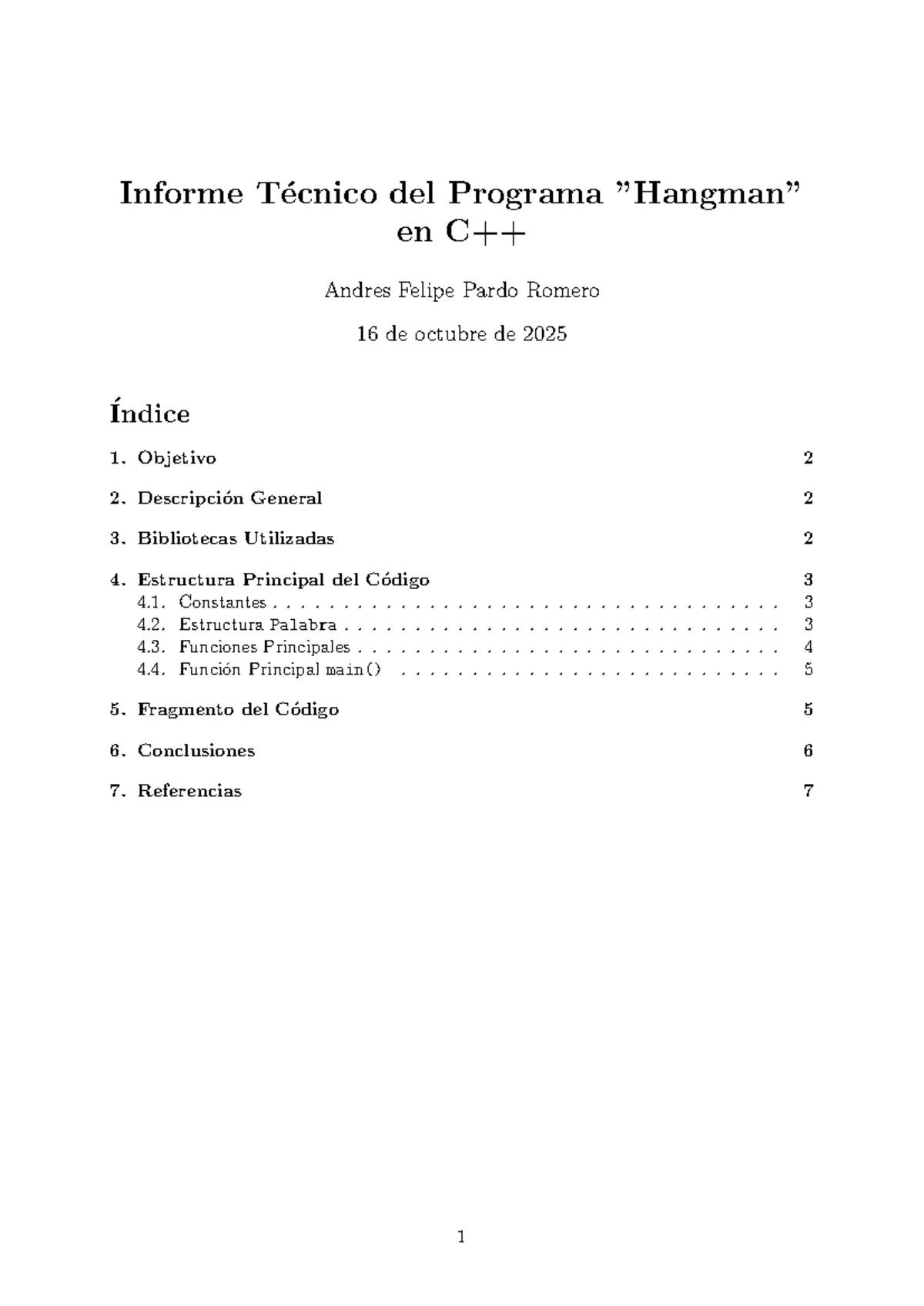 Informe Técnico del Programa Ahorcado - Andrés Felipe Pardo Romero ...