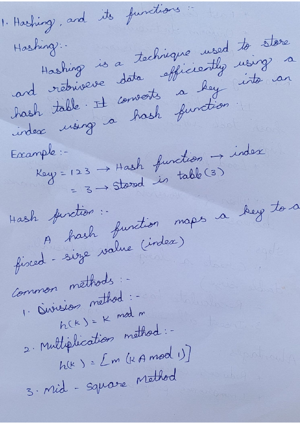 DSA - Hashing, Inheritance, and Heaps: Comprehensive Notes - Studocu