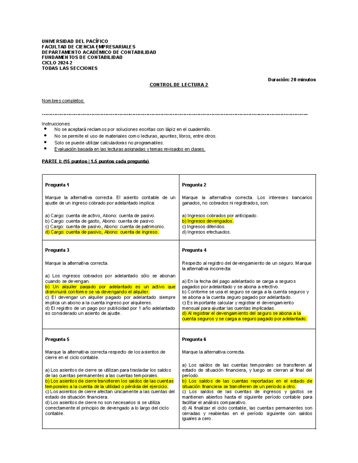 Control de Lectura 2 - Fundamentos de Contabilidad FC 24-2 CL2 - Studocu