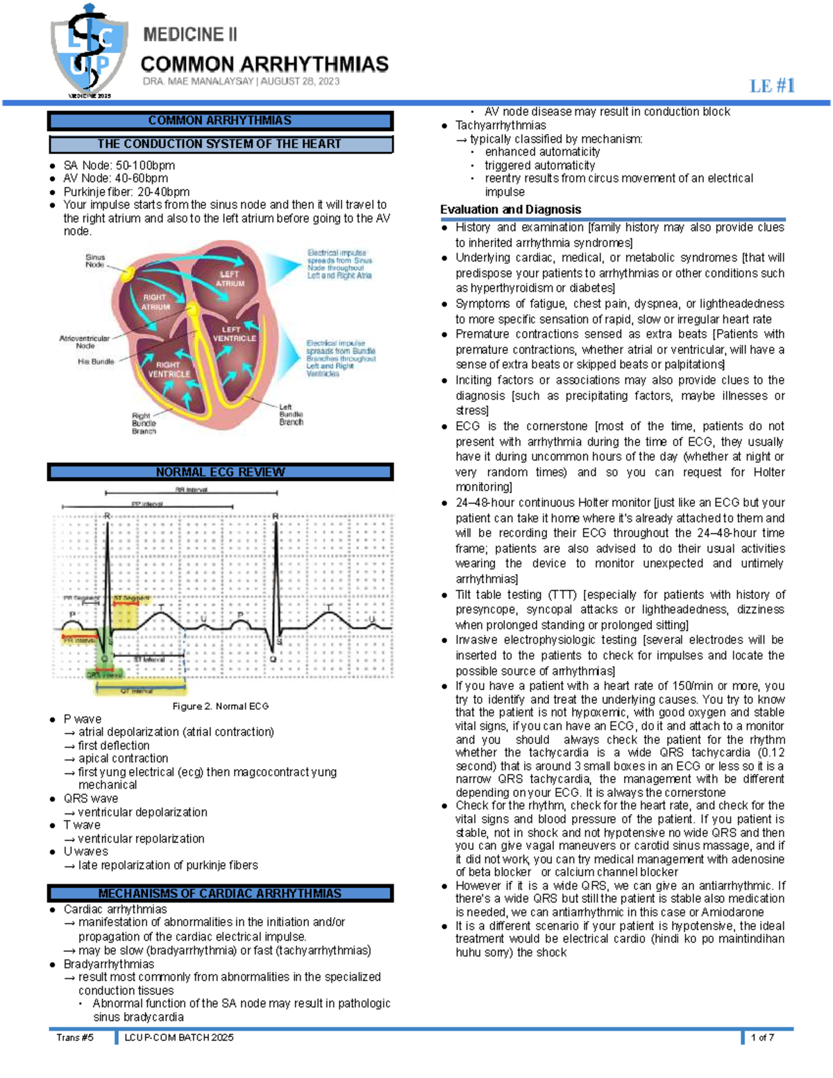 MED 1.05 - Understanding Common Cardiac Arrhythmias and Management ...