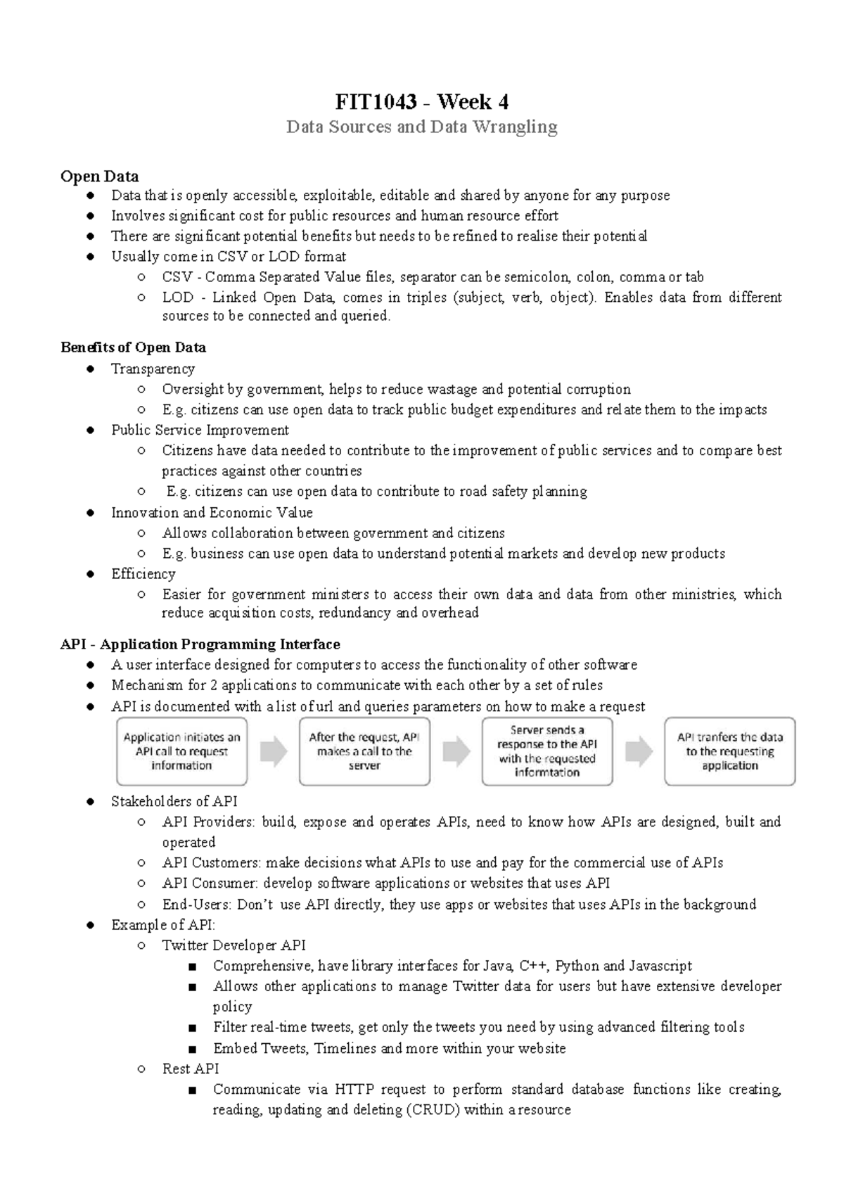 FIT1043 Week 4 Data Sources & Data Wrangling Overview - Studocu