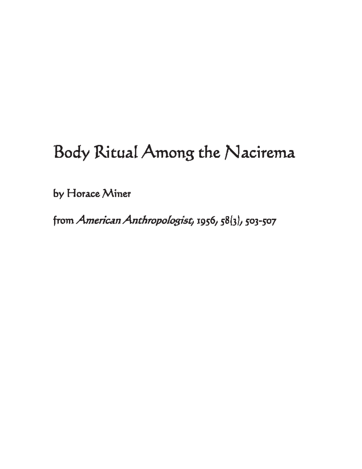 Nacirema Culture Overview: Customs and Social Practices - Body Ritual ...