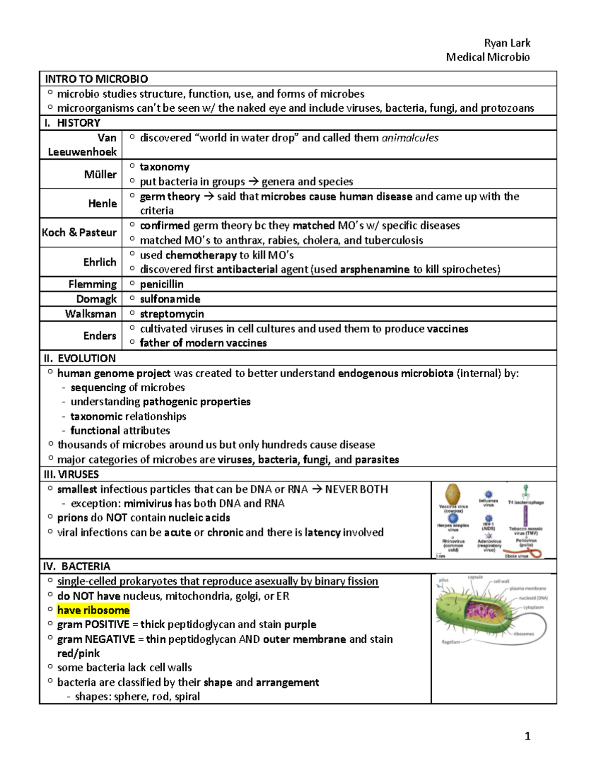 1 & 2 microbio intro, adeno, HPV - Medical Microbio INTRO TO MICROBIO o ...