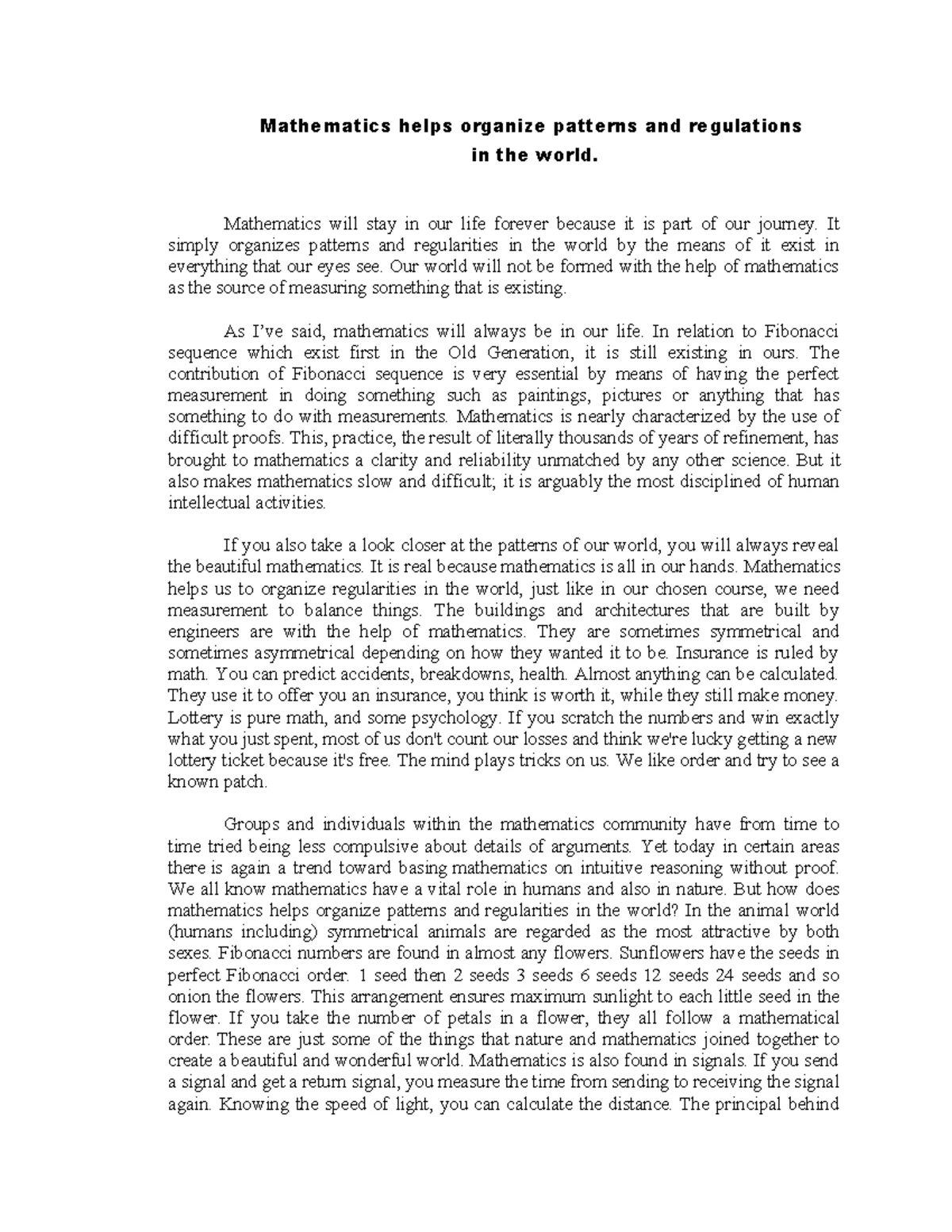 Mathematics in the Modern World - Set 4 Quiz Notes - Studocu