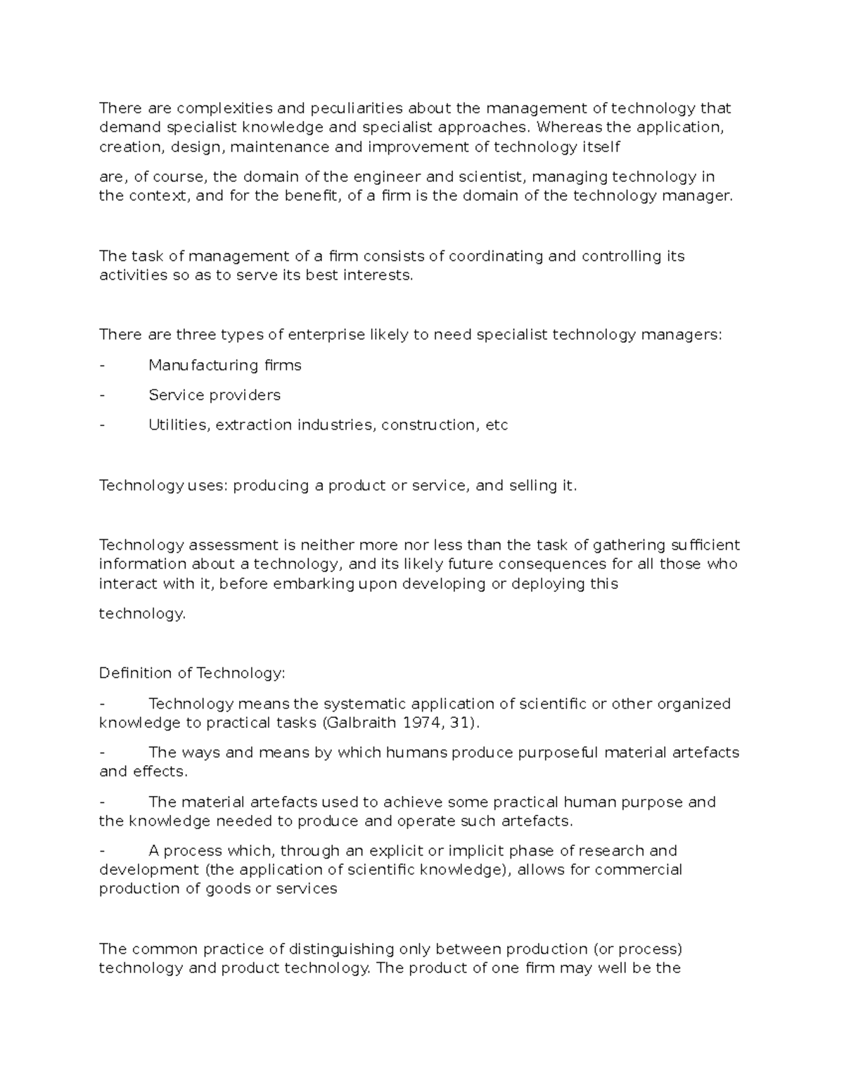 6054-Notes: Understanding Technology Management & Innovation Types ...