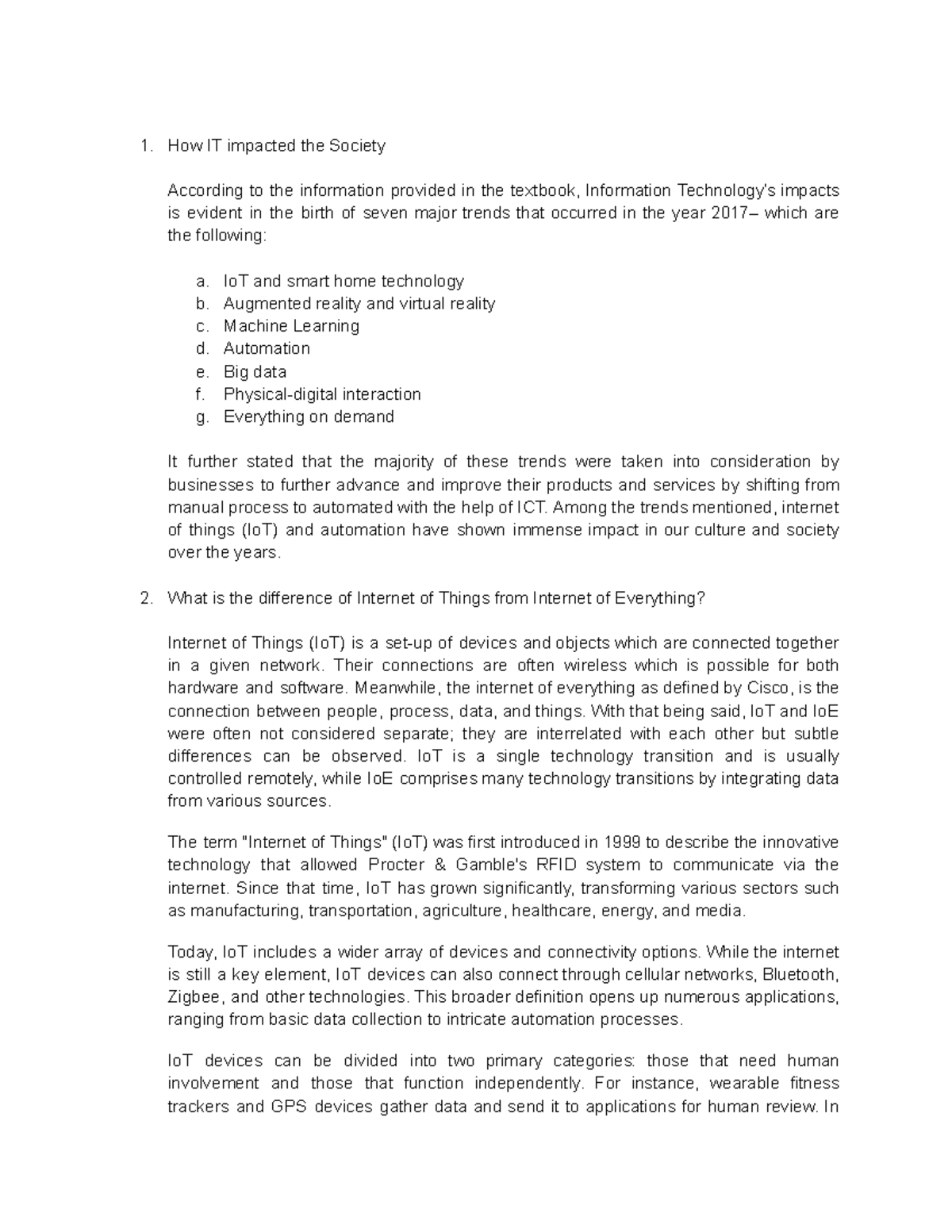 Living In IT Era - 1. How IT impacted the Society According to the ...