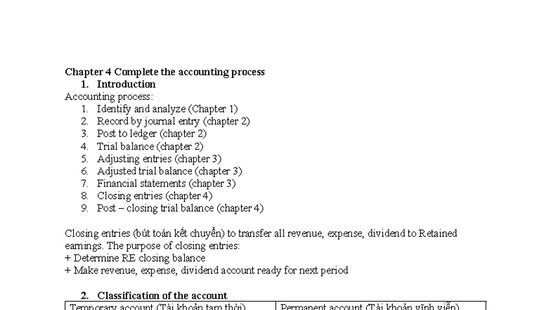 Chapter 4: Closing Entries and Post Closing Trial Balance KETE201 - Studocu