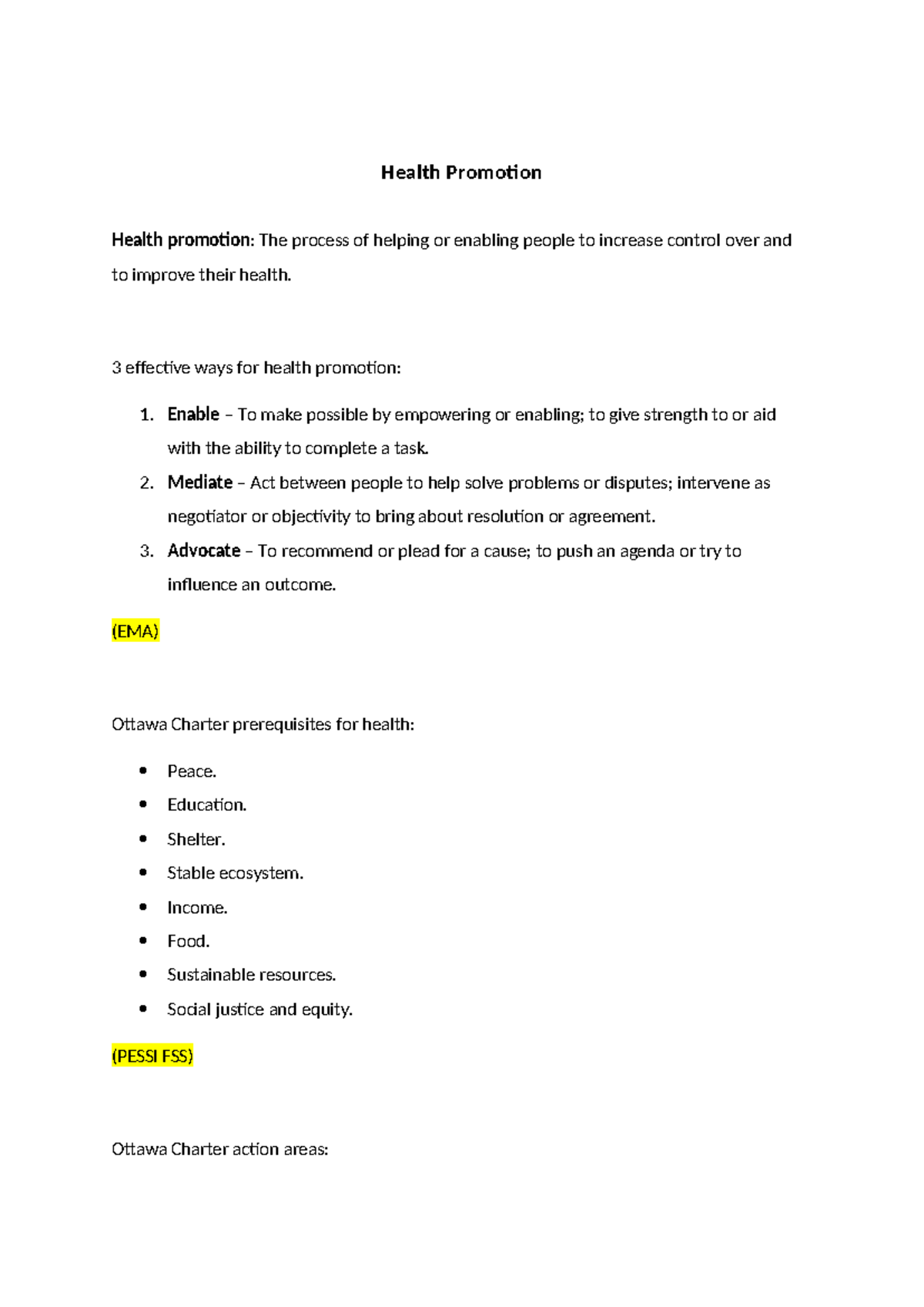 Health Promotion Strategies: Effective Approaches for (EMA) & (PESSI ...