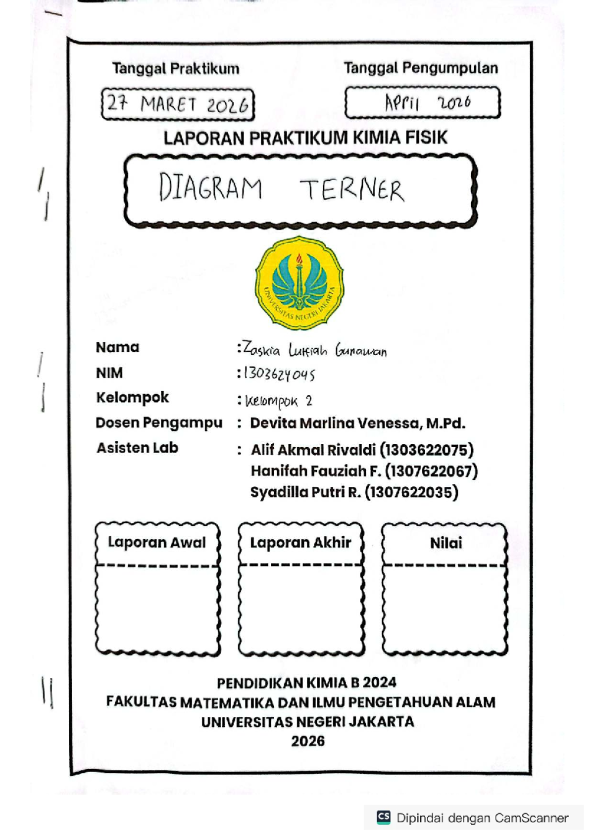 Laporan Praktikum Kimia Fisik: Diagram Terner (Pendidikan Kimia B 2024 ...