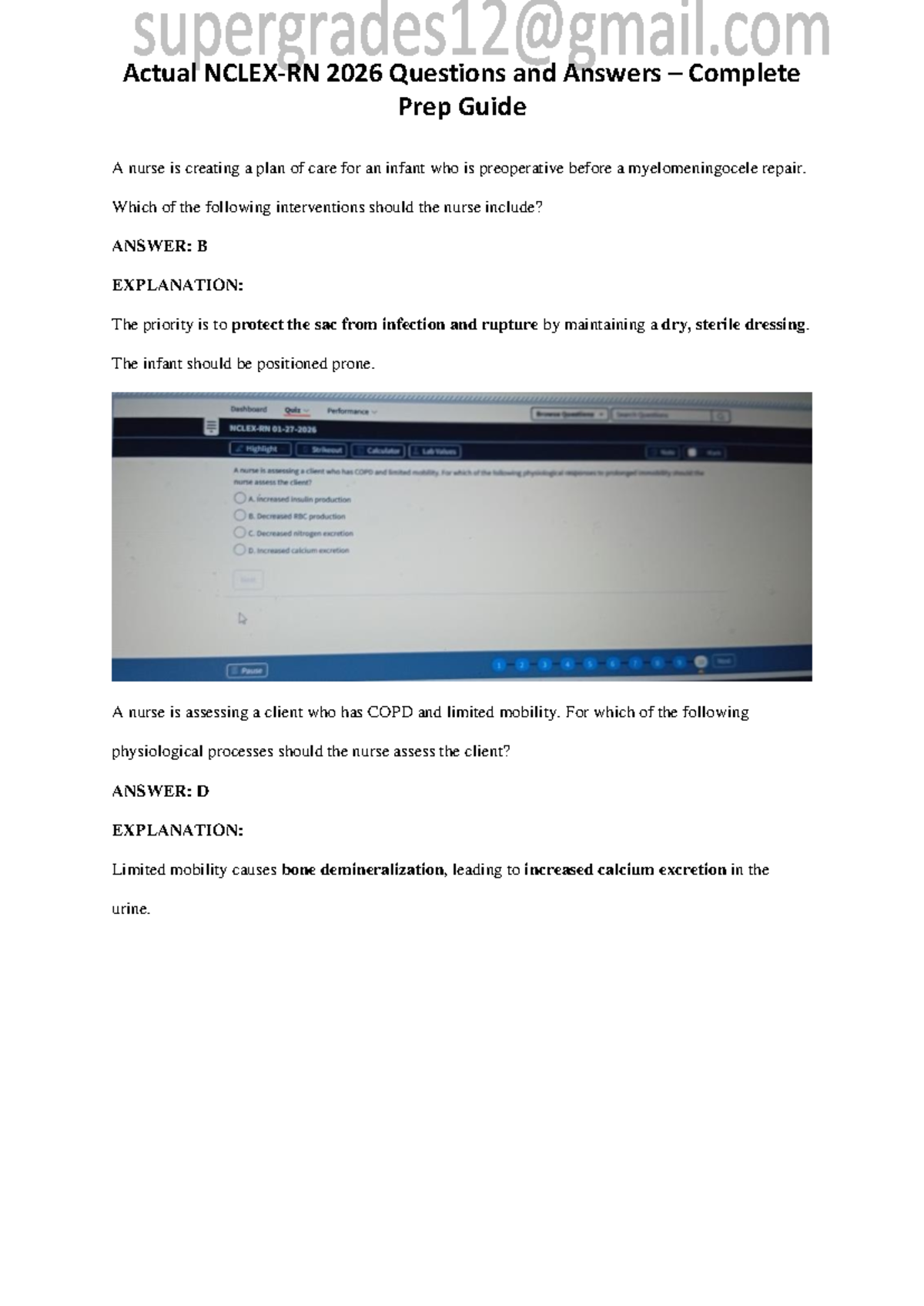 NCLEX-RN 2026 Complete Prep Guide: Questions & Answers - Studocu