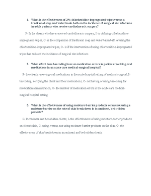 NUR 447 Module 1 Evidence-Based Report Picot (2) - Module 1 | Evidenced ...