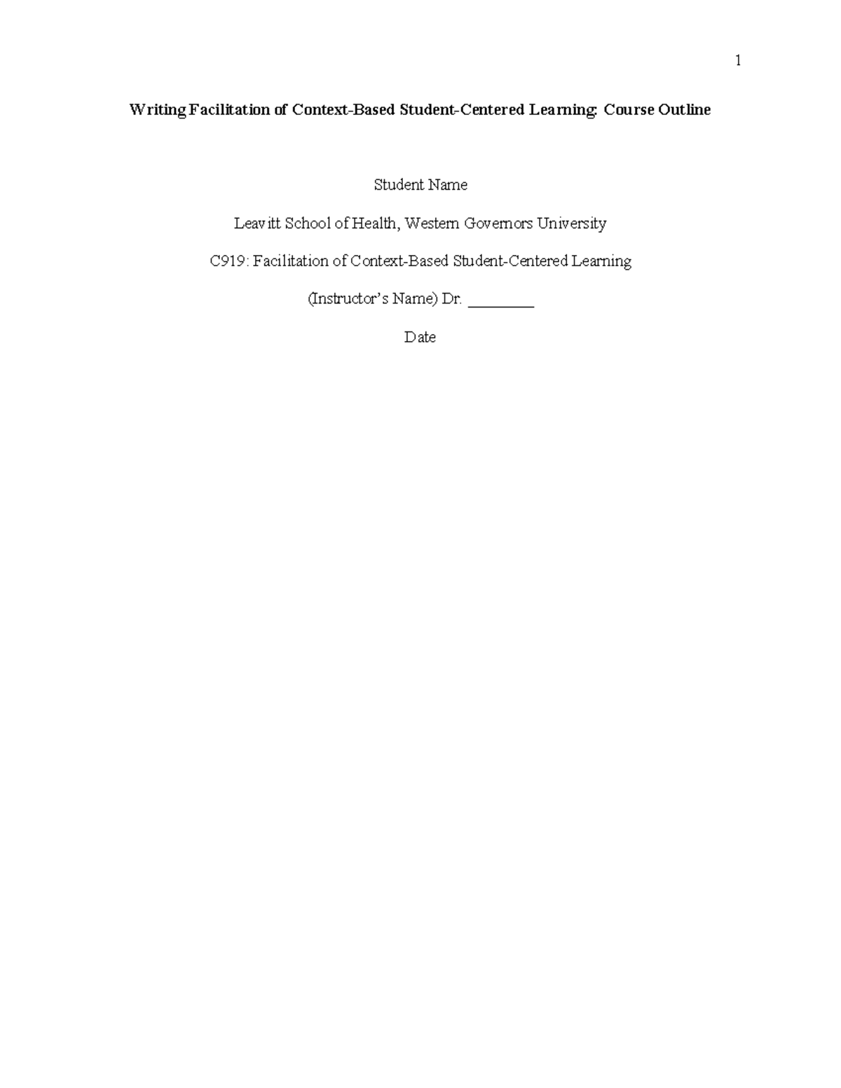 C919 MGP Task 1 WGU Mina Sofer - Writing Facilitation of Context-Based ...