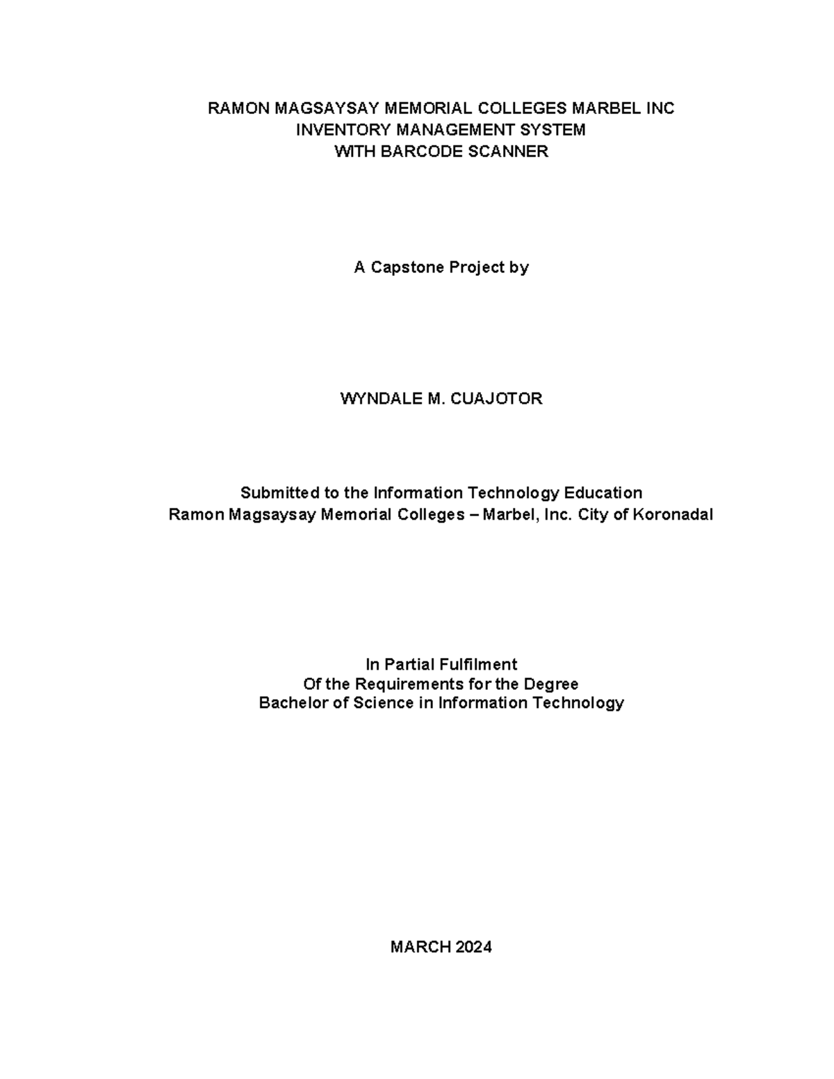 Capstone Project: RMMC-MI Inventory Management System with Barcode ...