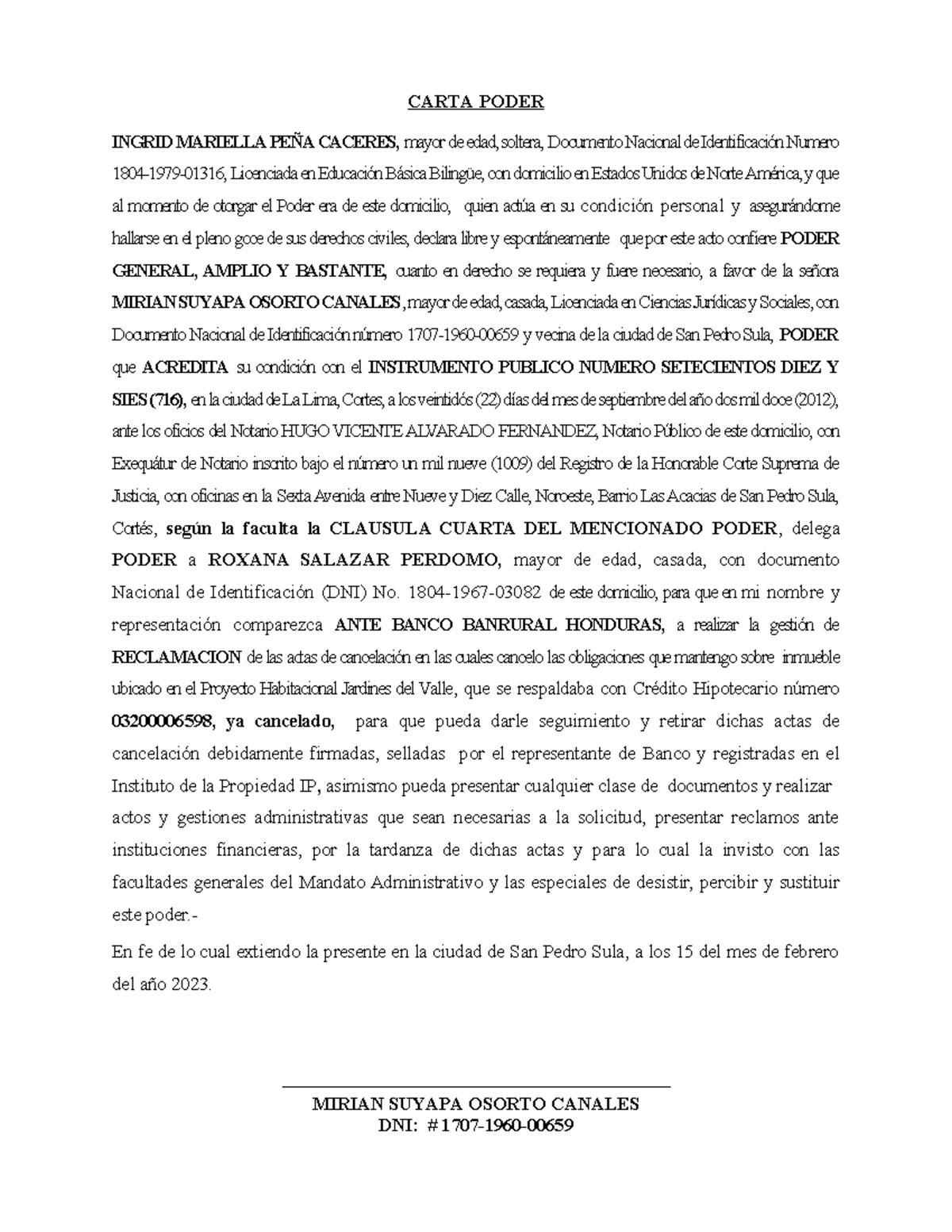 Ejemplo de Carta Poder General para Gestiones Administrativas - Studocu