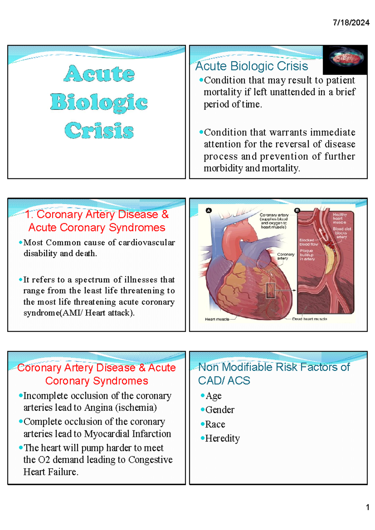 Acute Biologic Crises: Understanding Mortality Risks and Interventions - Studocu