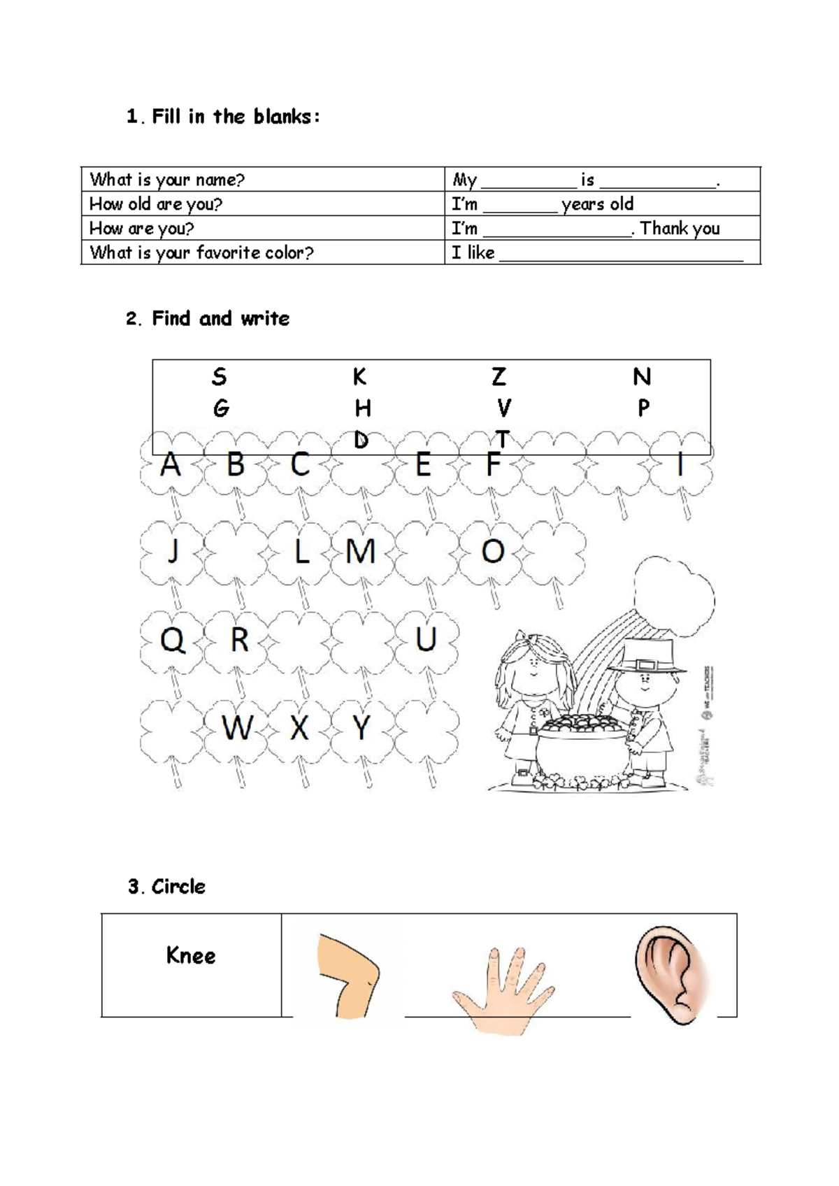 PS.T2A, Ord 4, 5 - just hw for kids - 1. Fill in the blanks: What is ...