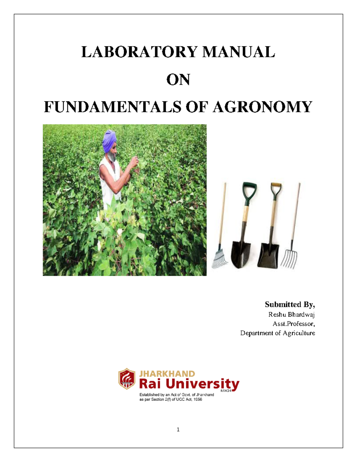 Fundamental of agronomy - LABORATORY MANUAL ON FUNDAMENTALS OF AGRONOMY ...