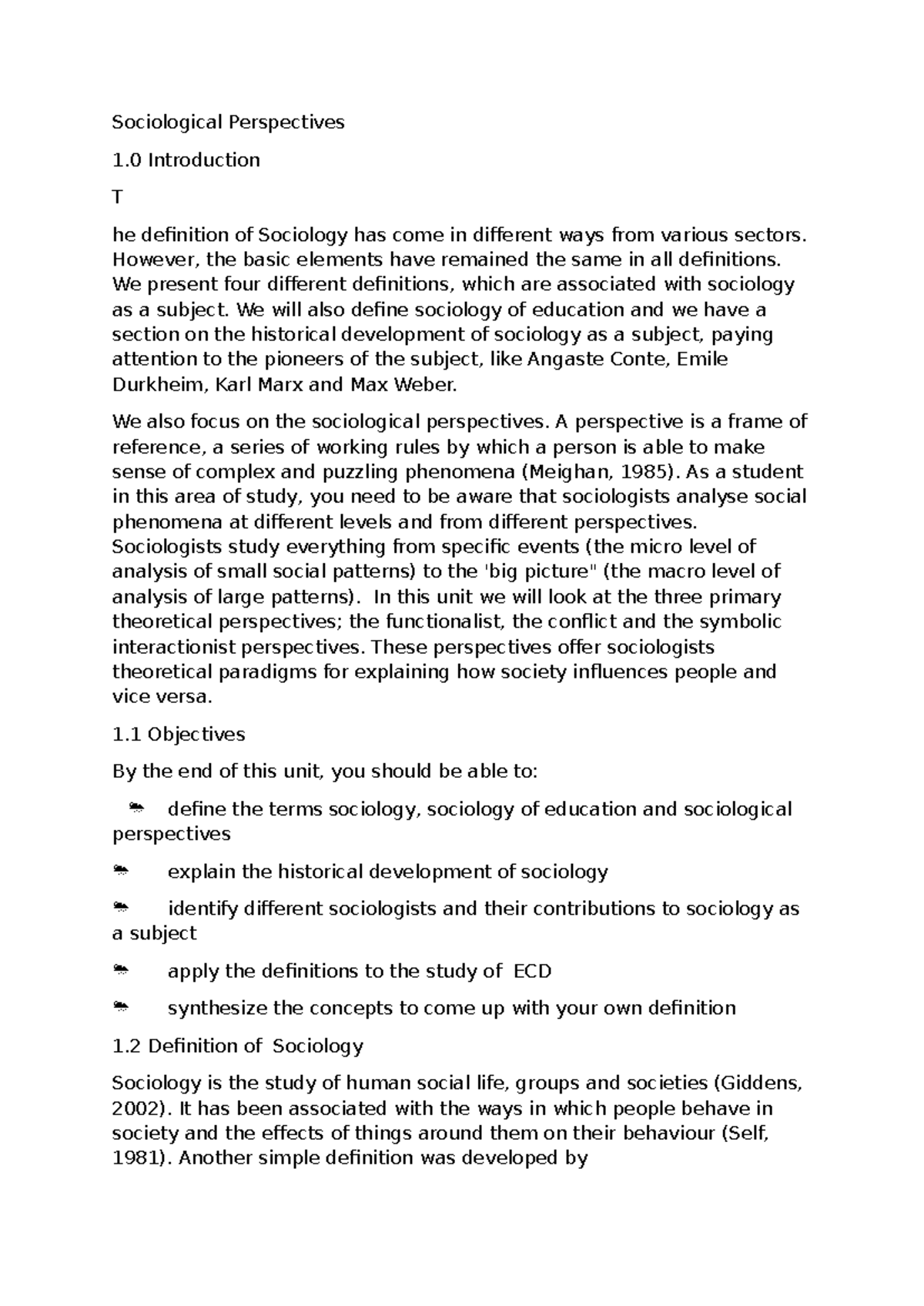 Sociology of Education: Perspectives and Theories for ECD in Zimbabwe ...