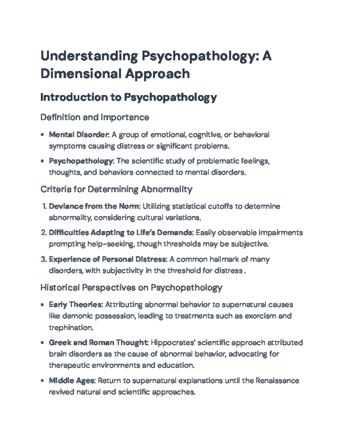 Understanding Psychopathology: Key Models and Assessment Techniques ...